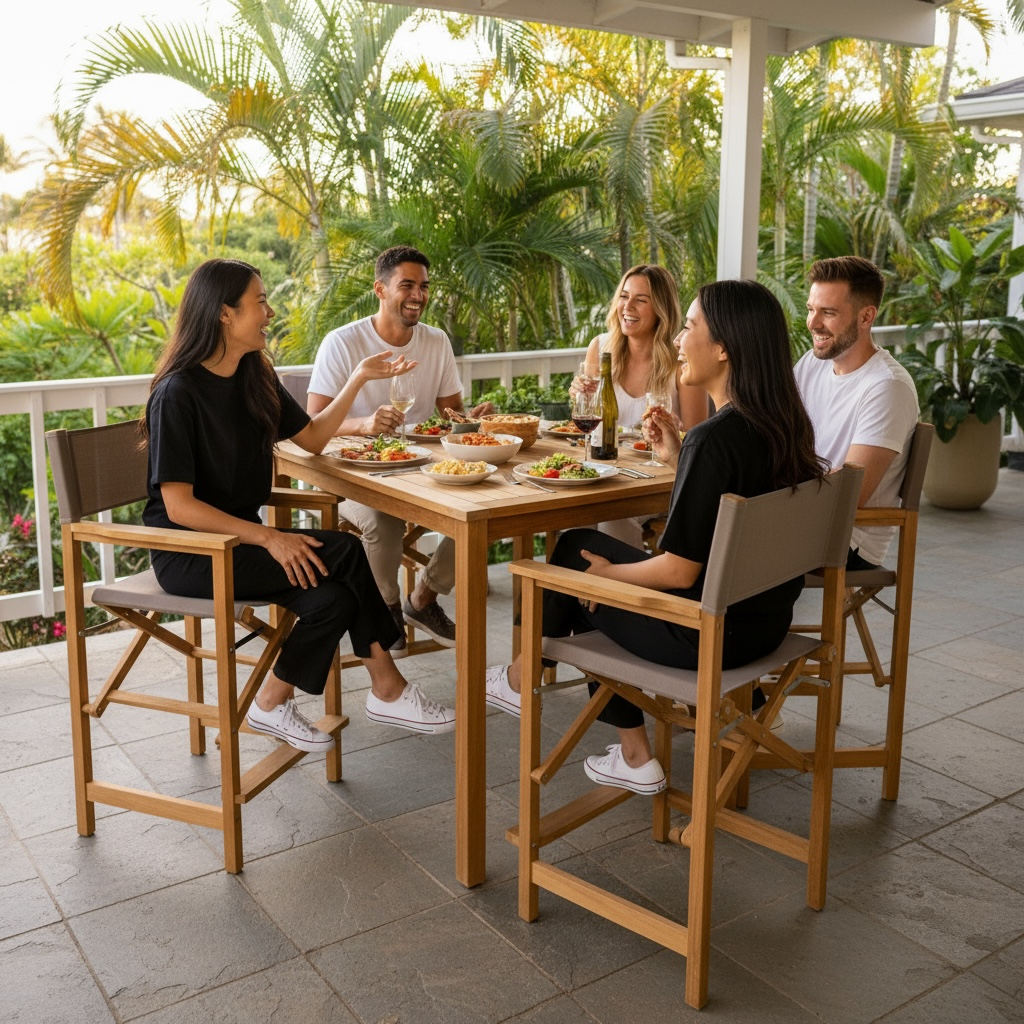 Kilohana Counter-Height Bistro Set - Teak Luxury – Hawaiian Discovery ...