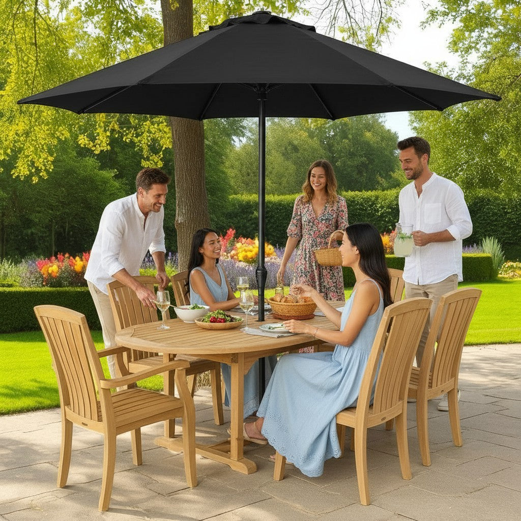 Teak Oval Extension Dining Set – Hawaiian Discovery Furniture
